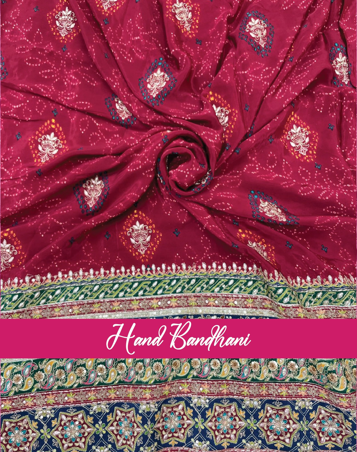Buy Bandhani / bandhej Fabrics Online | Banaraswala Fabrics ...